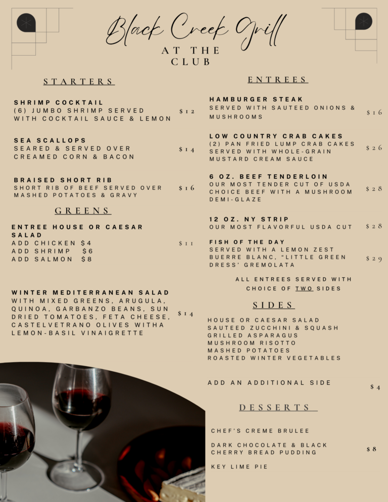 Menus - Darlington Country Club