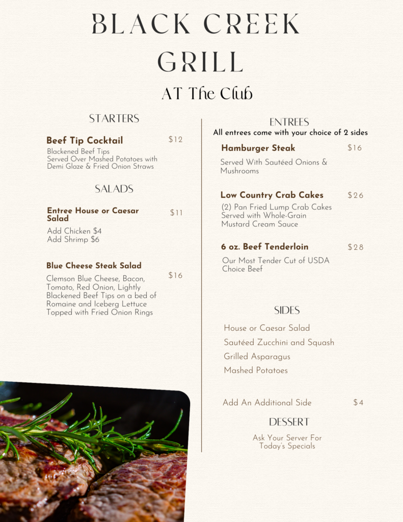 Menus - Darlington Country Club